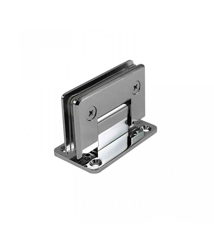 90° Wall Mount Full Back Plate Hinge - Solid Brass | Vetroglass
